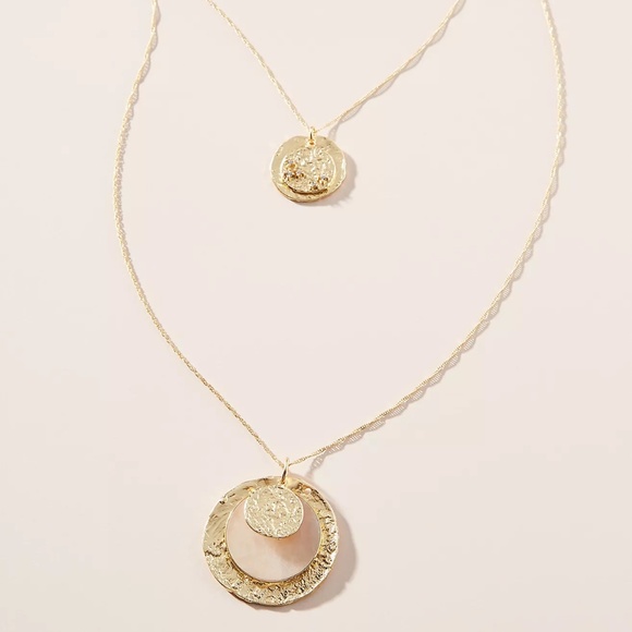 Anthropologie | Jewelry | Layered Coin Pendant Necklace | Poshmark